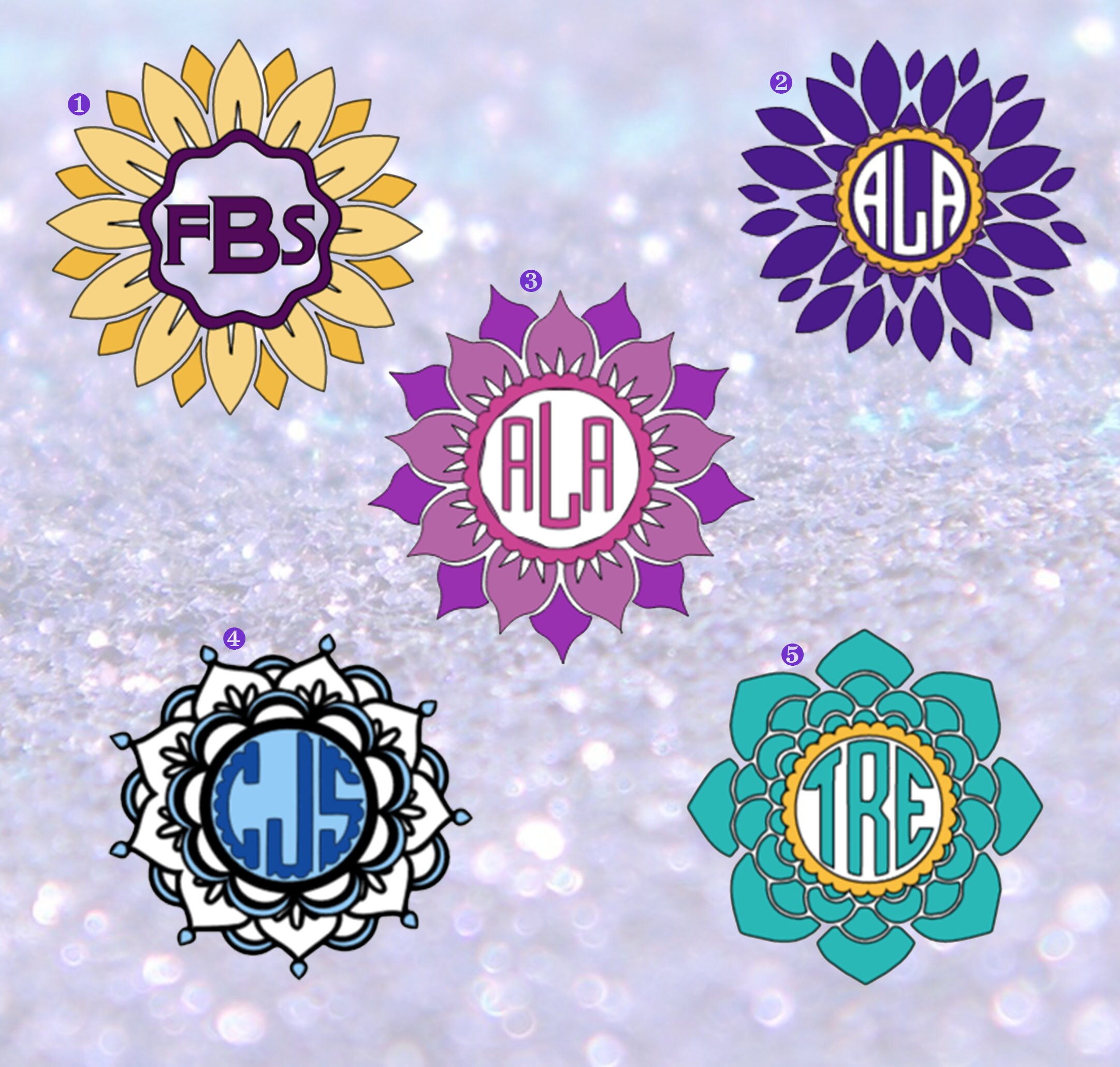 Flower Monogram Decals Vinyl Decals Flowers Permanent | Etsy