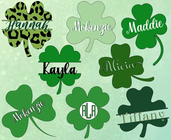 Shamrock Name Decal Vinyl Decal 3 Leaf Clover 4 Leaf | Etsy