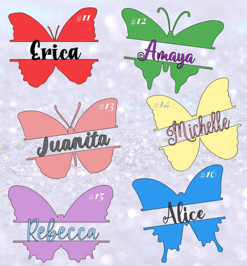 Butterfly Names Personalize Decals Butterflies Vinyl | Etsy