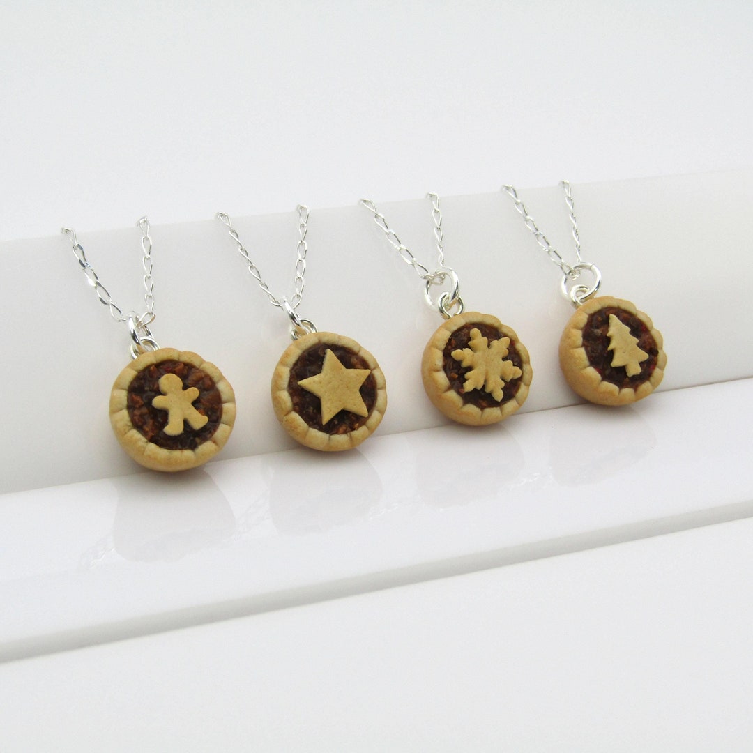 Mini Mince Pie Necklace, Handmade Christmas Necklace, Festive Novelty ...