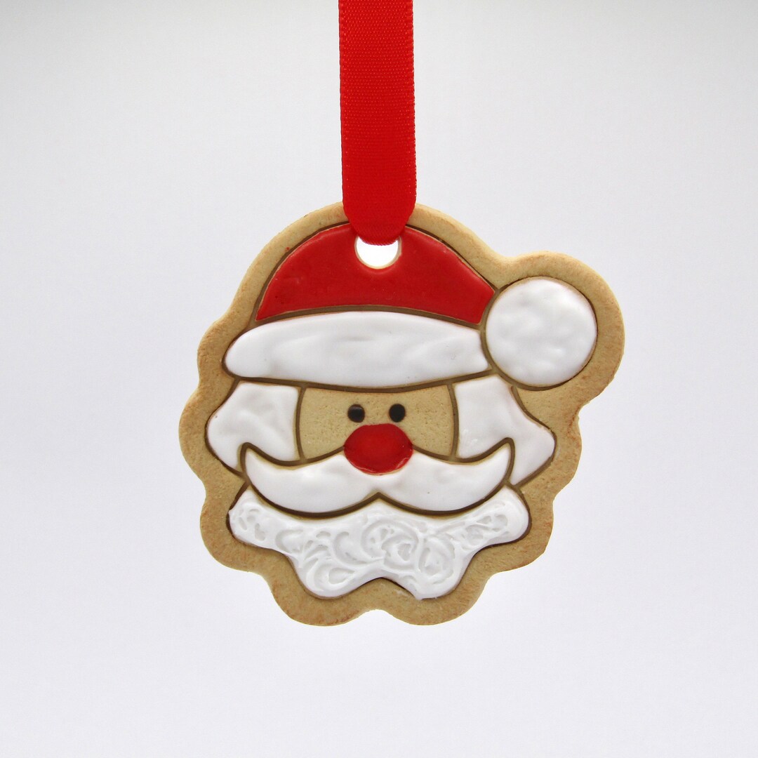 Santa Biscuit Decoration, Santa Cookie Ornament, Christmas Tree ...