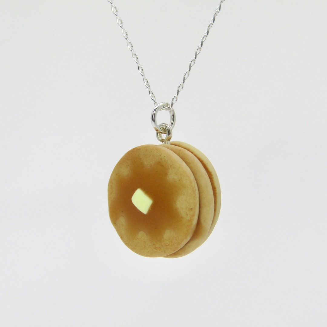 Realistic Syrup Pancake Necklace, Miniature Food Charm Jewellery, Gift ...