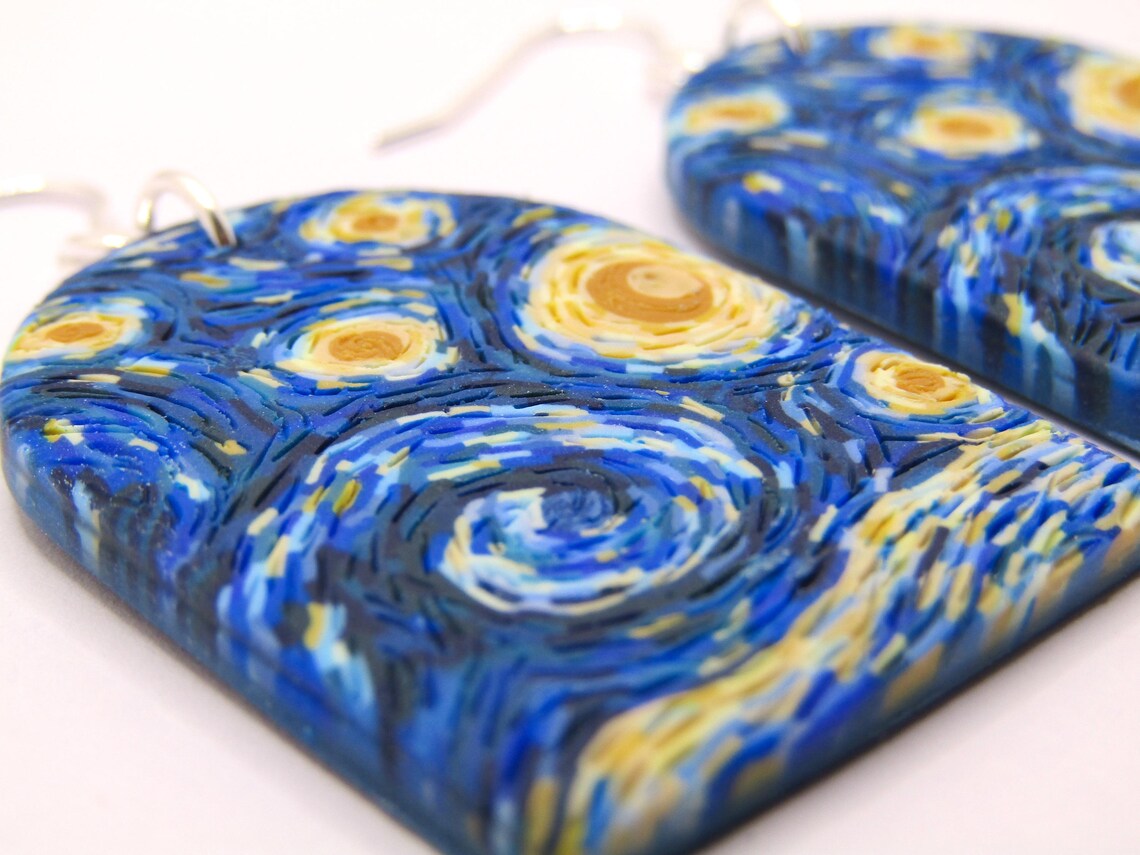 Starry Night Necklace, Van Gogh Pendant, Gift for Artist Woman, Starry ...