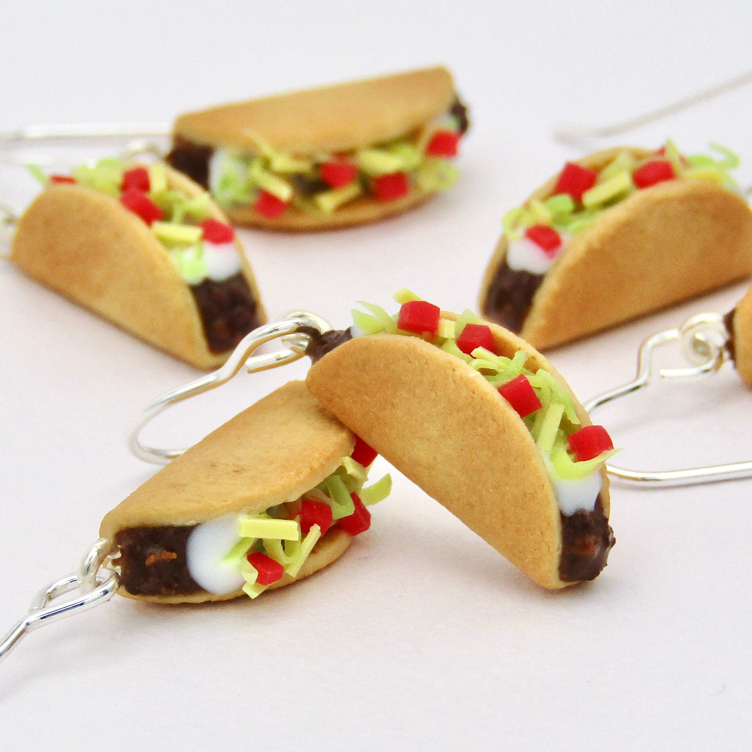Realistic Taco Earrings, Mini Food Earrings, Novelty Earrings, Quirky ...