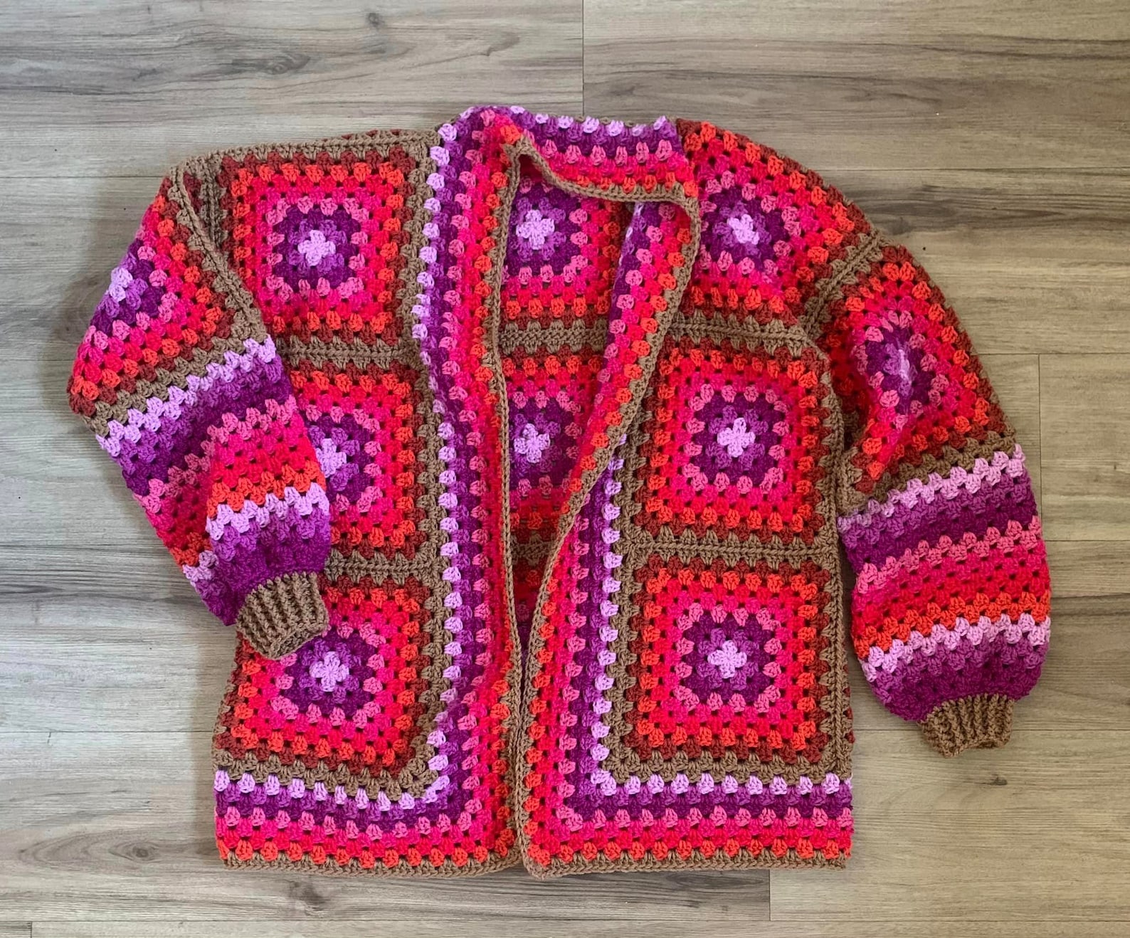 The Tidda Crochet Cardi Pattern Granny Squares Size 16-18 - Etsy