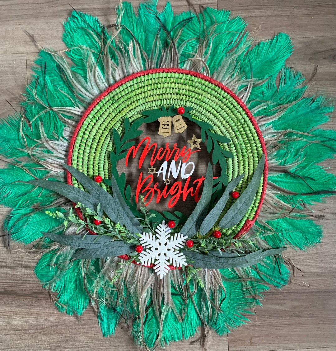 Handmade Aboriginal Weaving Christmas Wreath Wall Art Woven Wall Piece ...