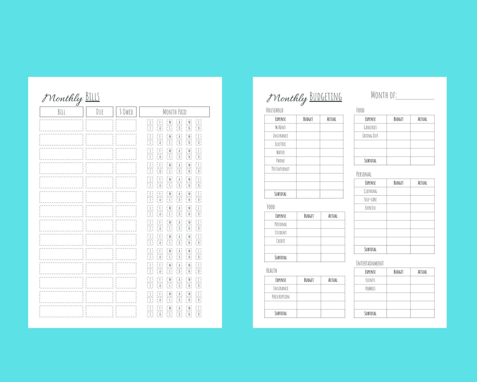 Optimum Budget Planner Printable PDF With 19 Pages of Budget - Etsy