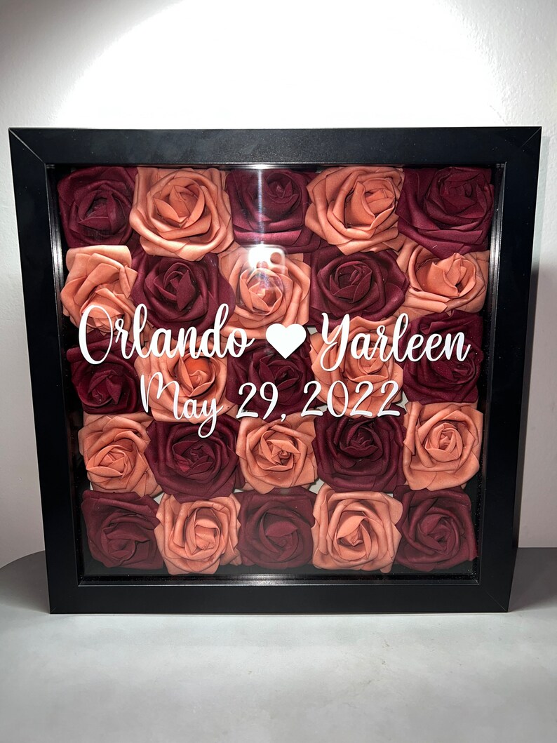 Customizable Flower Shadow Box - Wedding, Anniversary, Etc. - Etsy