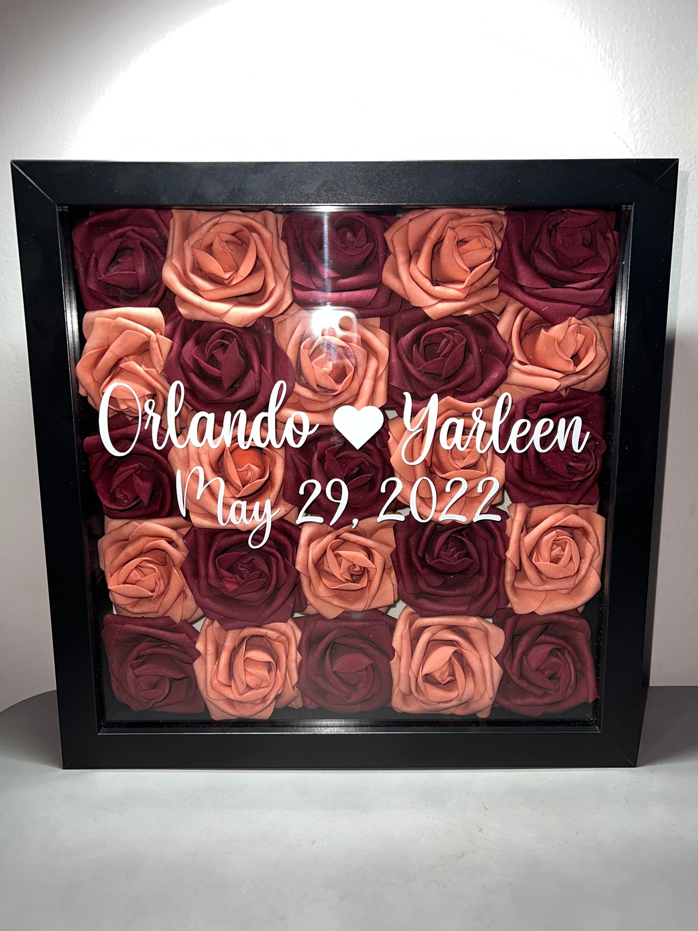 Customizable Flower Shadow Box - Wedding, Anniversary, Etc. - Etsy