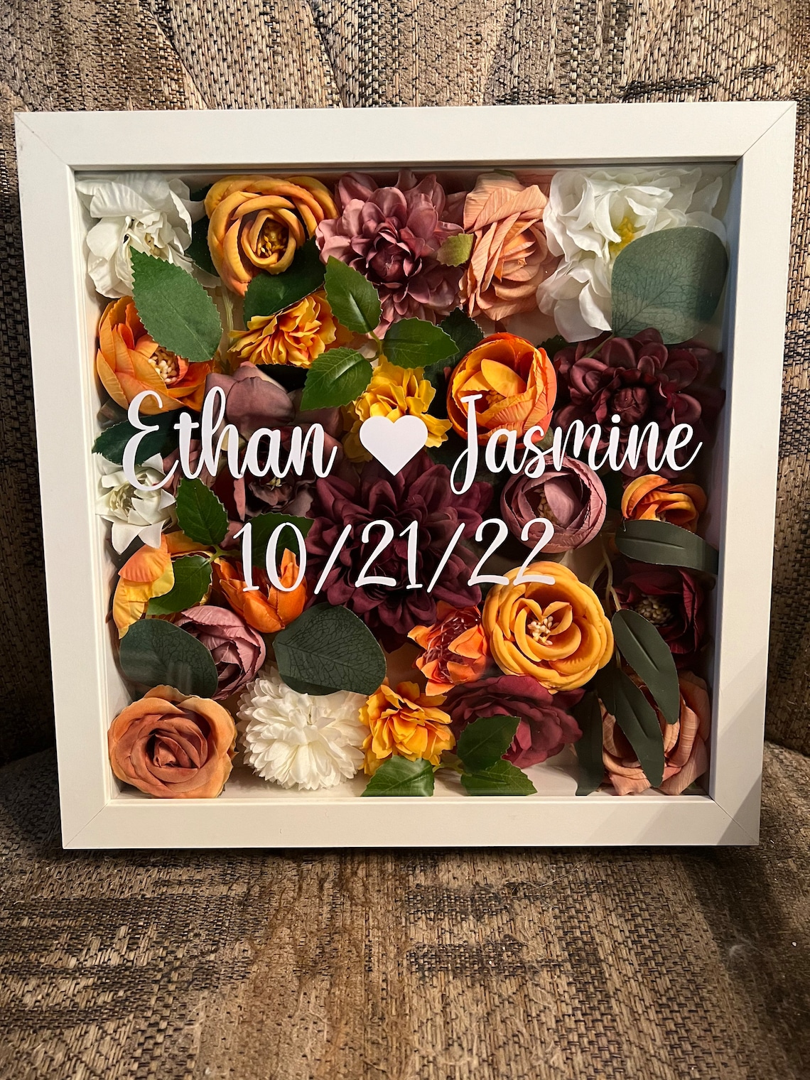Customizable Flower Shadow Box - Wedding, Anniversary, Etc. - Etsy