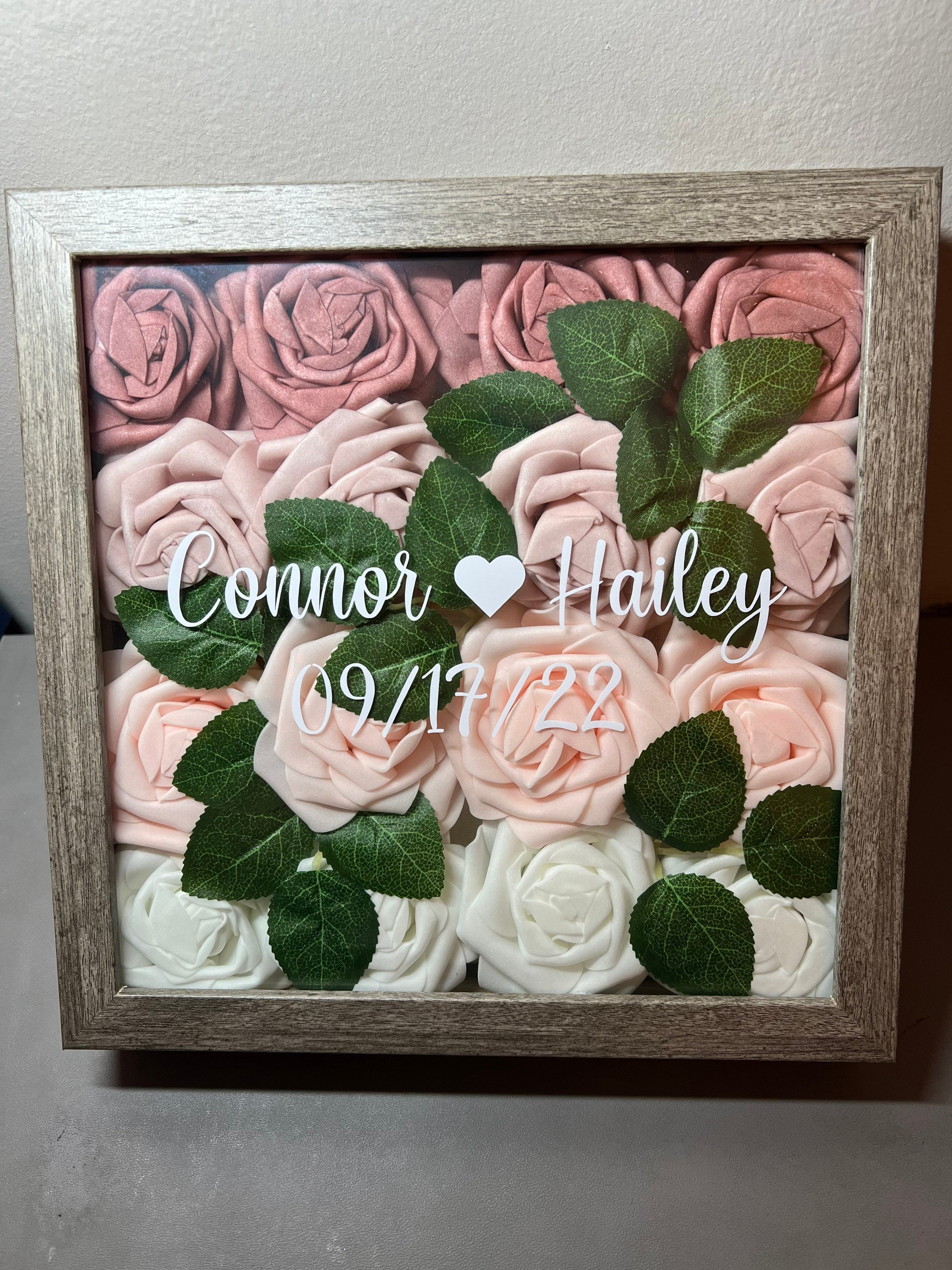 Customizable Flower Shadow Box - Wedding, Anniversary, Etc. - Etsy
