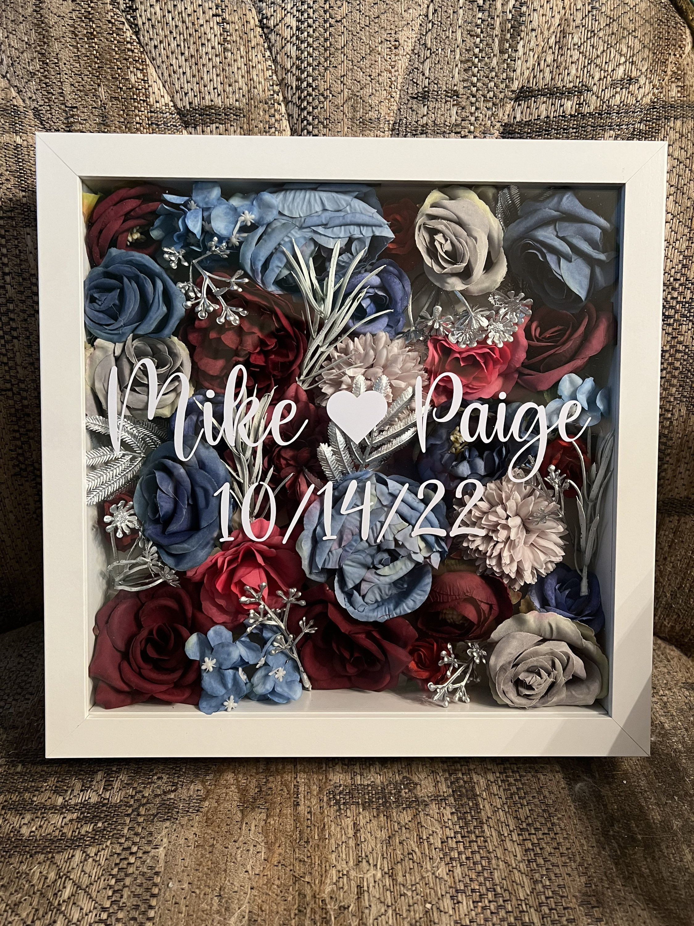 Customizable Flower Shadow Box - Wedding, Anniversary, Etc. - Etsy