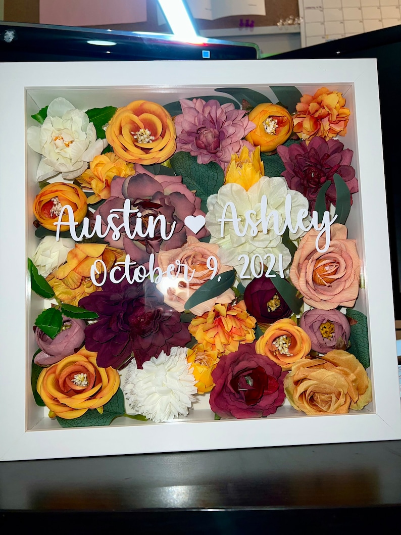 Customizable Flower Shadow Box - Wedding, Anniversary, Etc. - Etsy