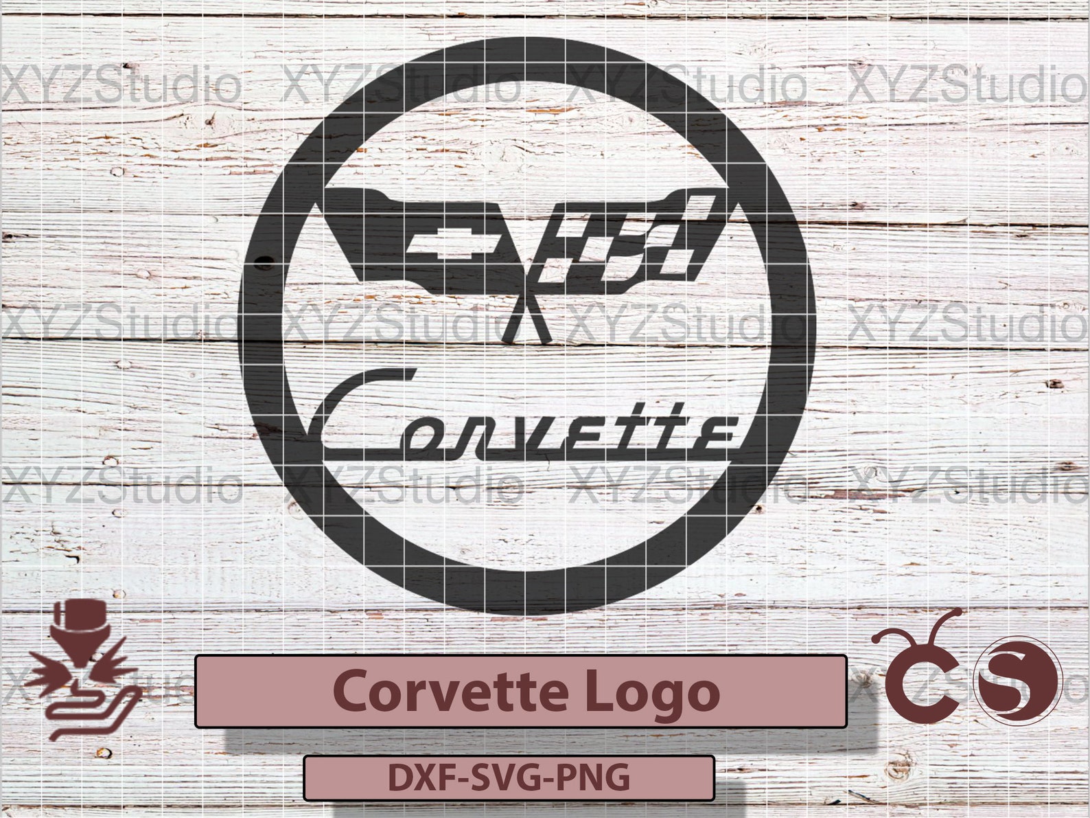 CORVETTE LOGO Dxf Svg for Plasma Cut - Etsy