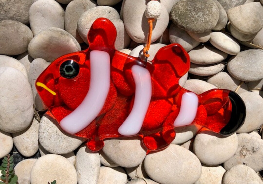 FUSED GLASS FISH, Nemo, Art Glass, Suncatcher, Wall Art, Mobile, Sea ...