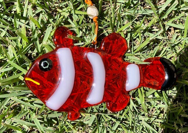 FUSED GLASS FISH, Nemo, Art Glass, Suncatcher, Wall Art, Mobile, Sea ...