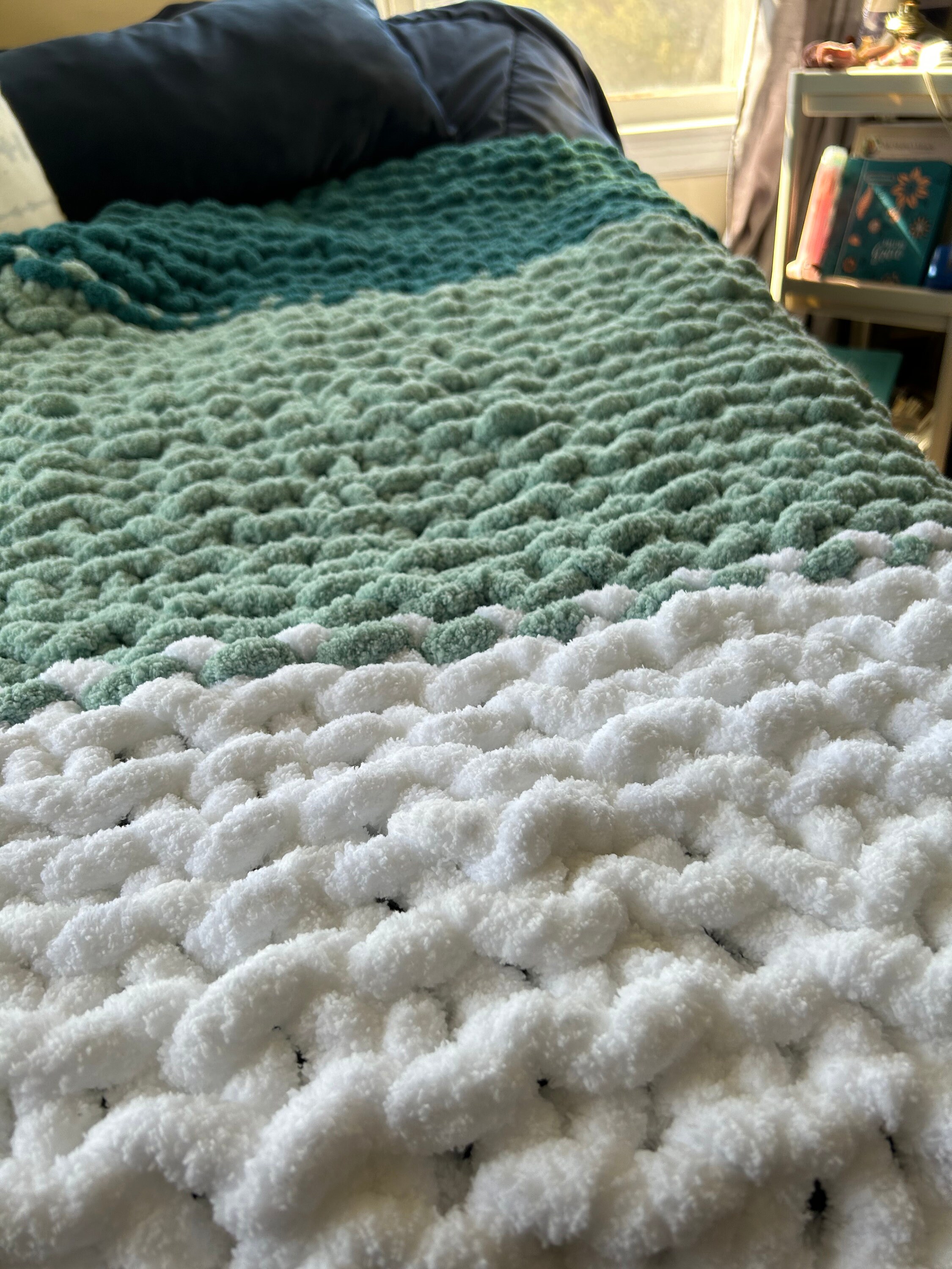 Bright Beaches Large Chunky Knit Blanket by Leenie's Knits - Etsy