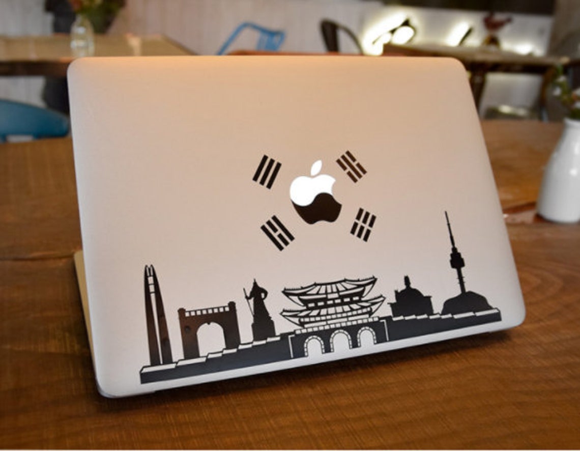 Seoul Korea laptop deco sticker macbook ipad taegeuk mark gift | Etsy
