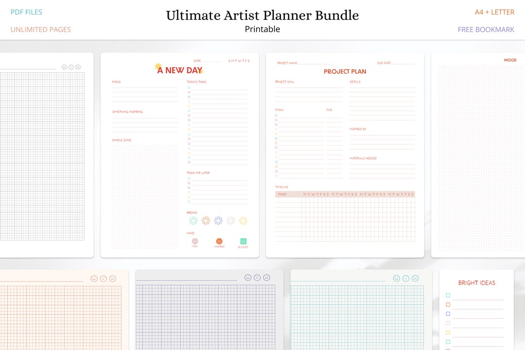 ULTIMATE Artist Planner Kit, Creative Daily Task List, Project Planner ...