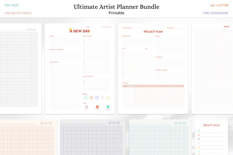 ULTIMATE Artist Planner Kit, Creative Daily Task List, Project Planner ...