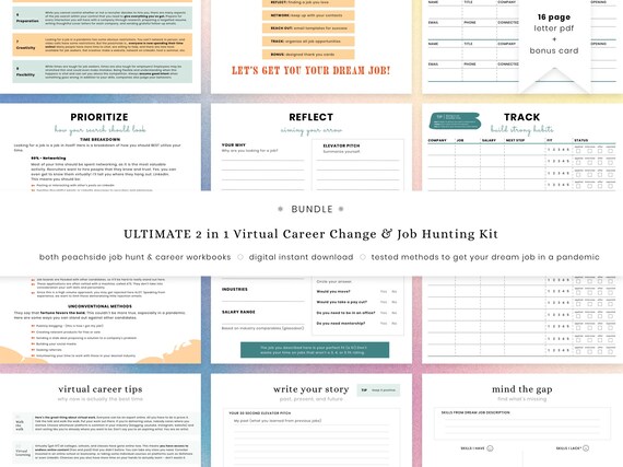 ULTIMATE 2 in 1 Virtual Job Hunt & Career Change Bundle - Etsy