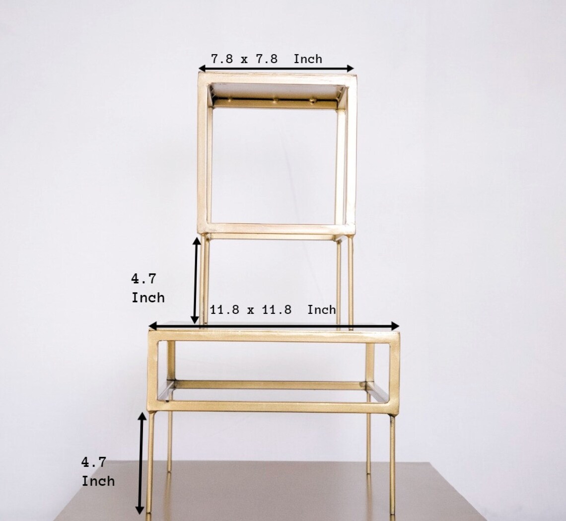 Gold Cake Stand and Cake Separator Set. Square Cake Separator | Etsy