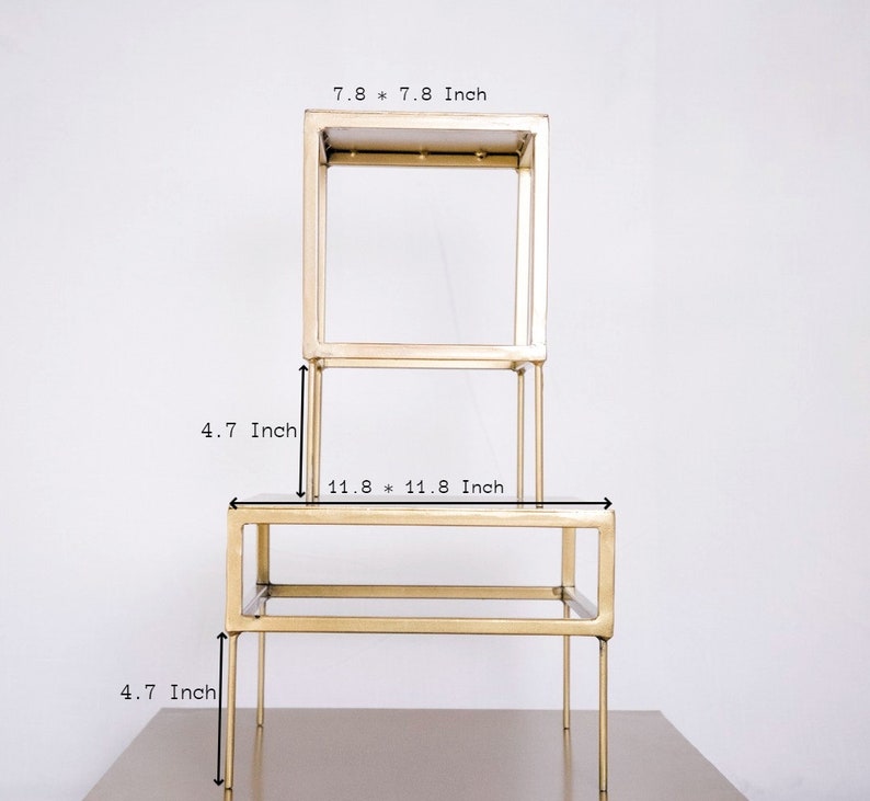 Gold Cake Stand and Cake Separator Set. Square Cake Separator - Etsy