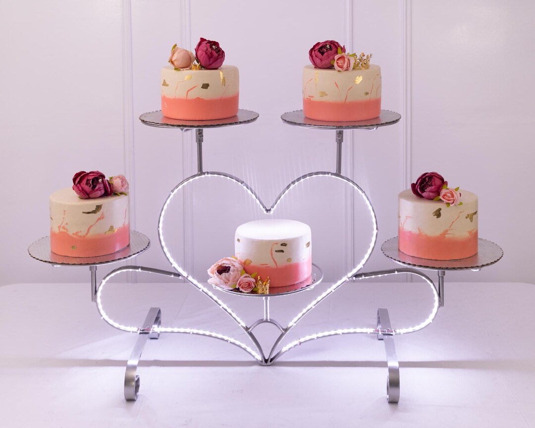 5 Tier Heart Shaped Cake Stand - Etsy