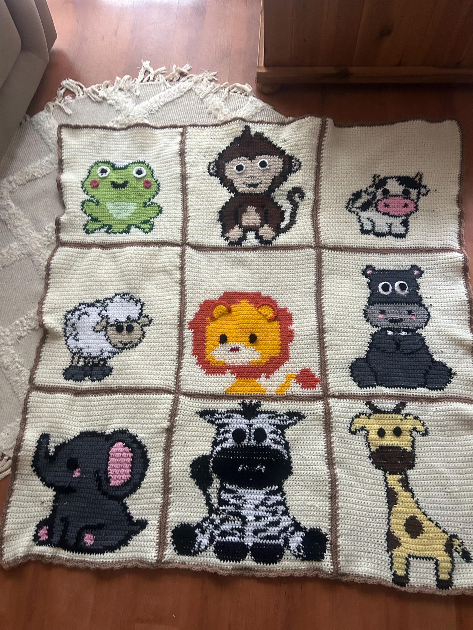 Animal Afghan Crochet Pattern PDF | Cute Baby Child Blanket | Safari ...