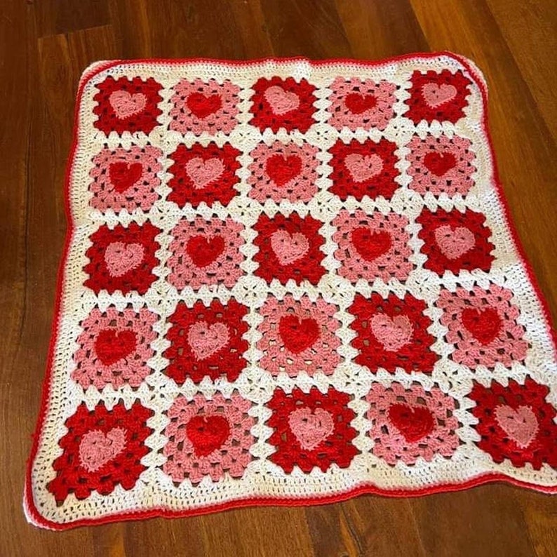 Crochet Kit Love Heart Blanket for Benginner, Pattern Included ...
