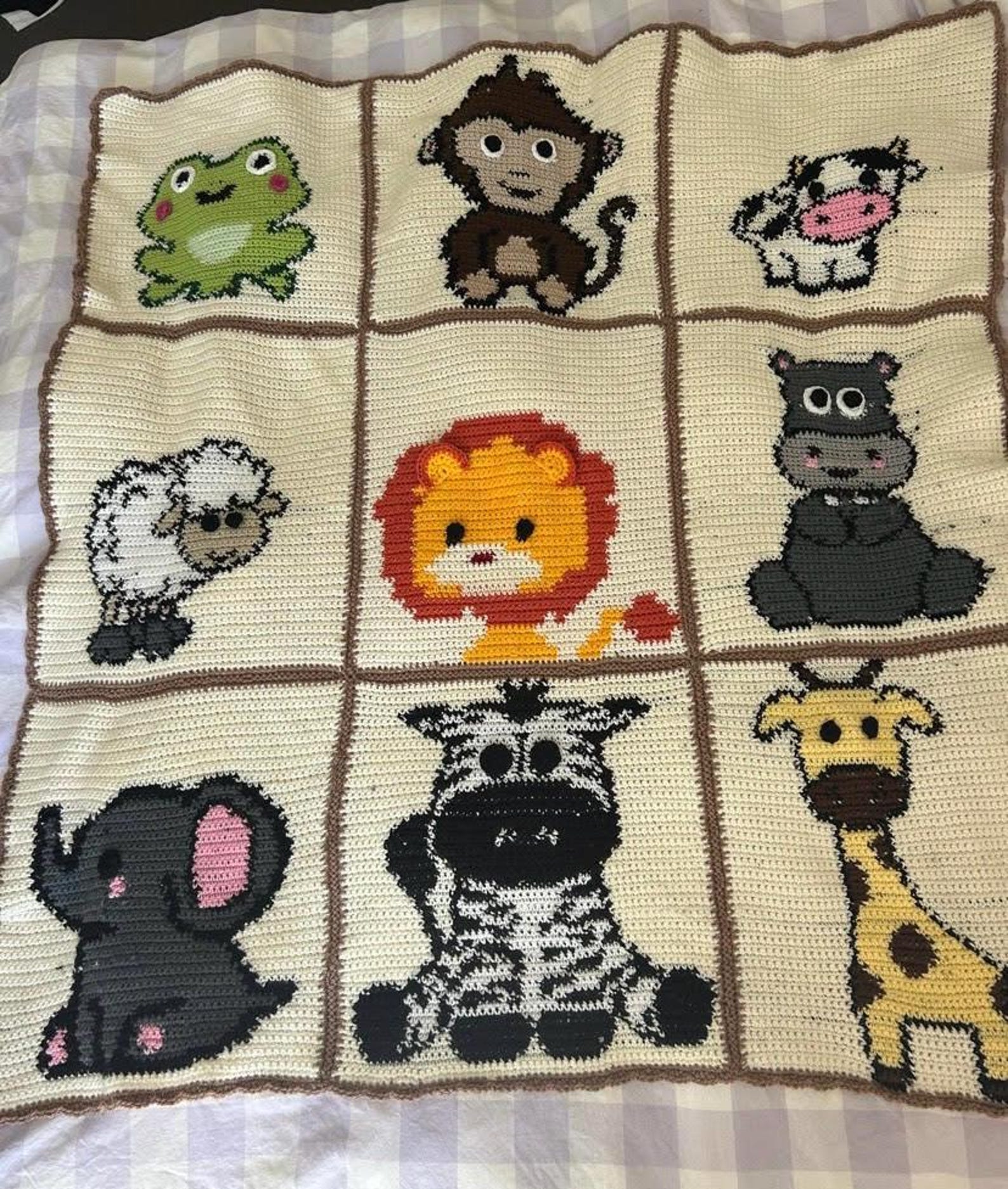 Animal Afghan Crochet Pattern PDF | Cute Baby Child Blanket | Safari ...