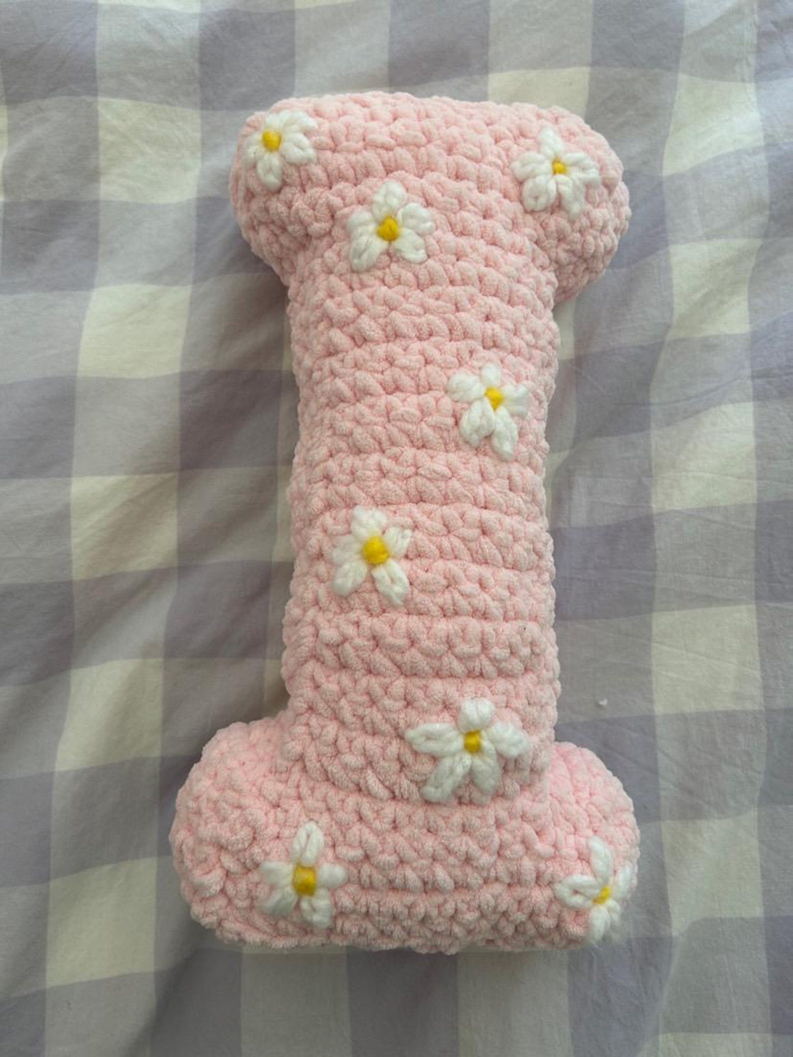 Letter Pink Flower Pillow - Etsy