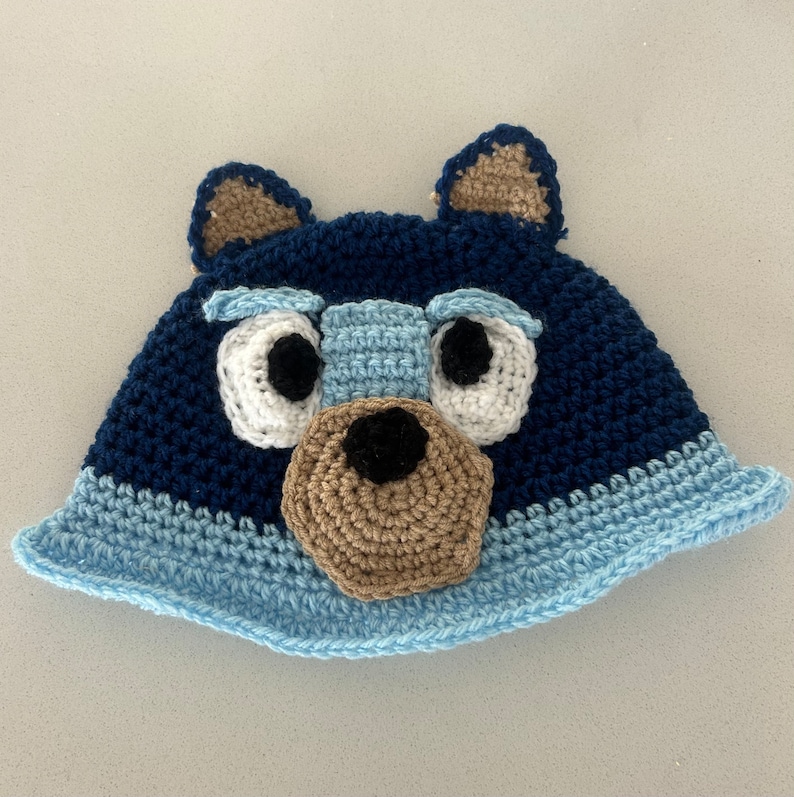 Handmade Crochet Bluey Dog Bucket Hat Baby Toddler Child and Adult ...