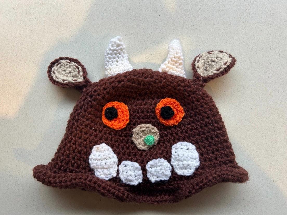 Crochet Gruffalo Bucket Hat – Handmade Cute Kawaii Forest Monster Hat ...