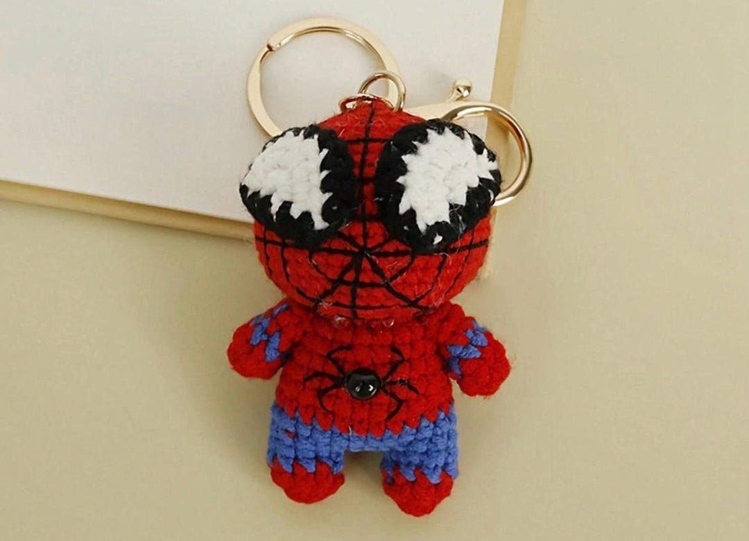 Spider-man Crochet Keychain Pattern Amigurumi Superhero PDF Beginner ...