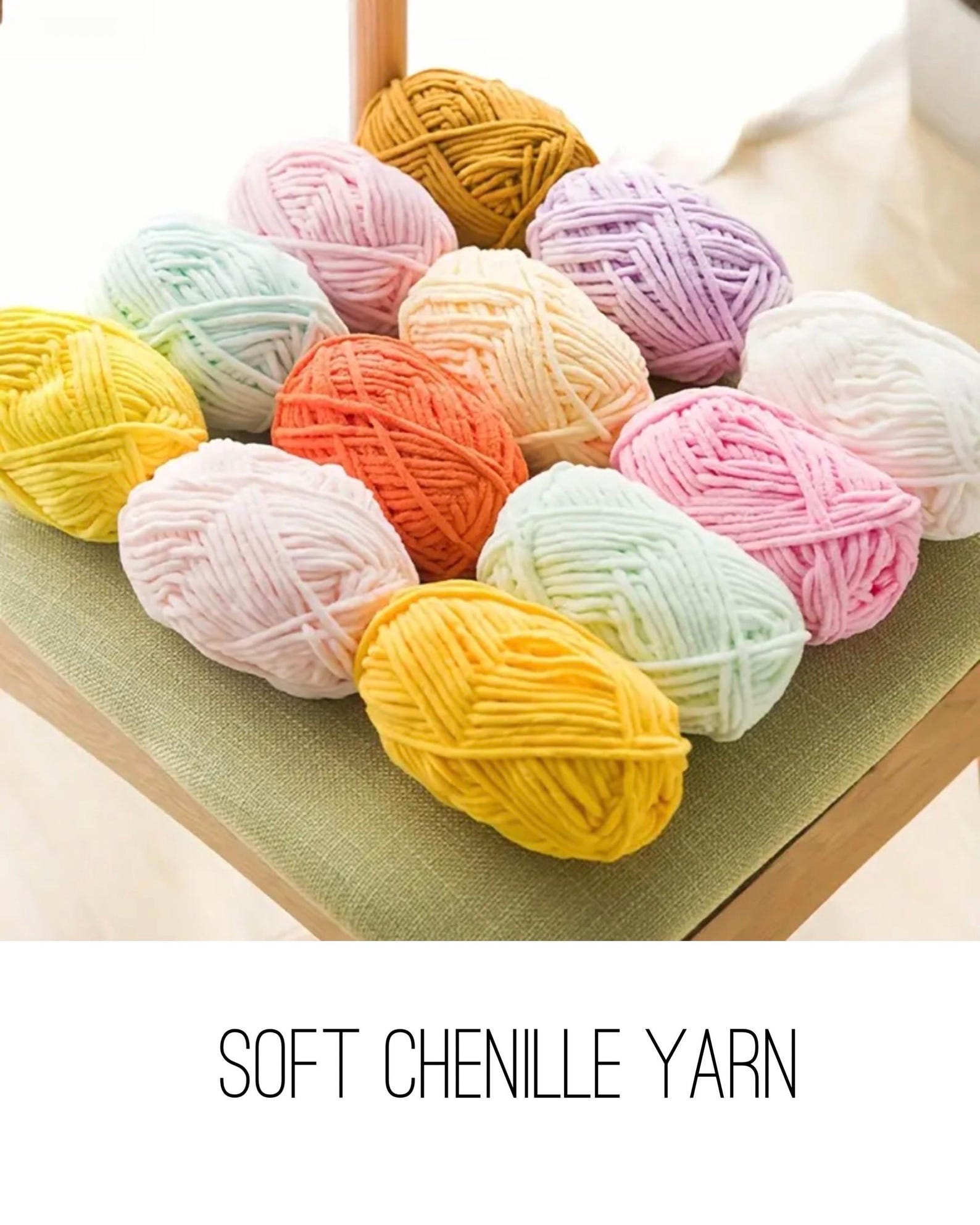 Chenille Soft Yarn Chunky Bulky Premium Luxury for Crochet Knit Prefect ...