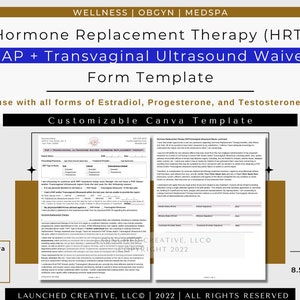 Hormone Replacement Therapy PAP Transvaginal Ultrasound Waiver Form HRT ...