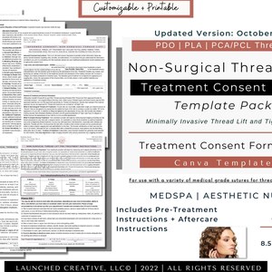 Thread Lift Consent Form Template PDO Thread Lift Silhouette - Etsy