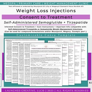 Semaglutide Tirzepatide Weight Loss Injection Consent Form Template ...