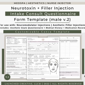 Neurotoxin Filler Consult Questionnaire | Filler Botox Injectables ...