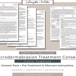 Microdermabrasion Consent Form | Esthetician Medspa Nurse Injector Microdermabrasion Consent ...