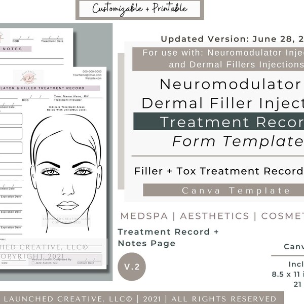 Treatment Form Injectables - Etsy