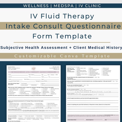 IV Therapy B12 Form Template Bundle IV Fluids B12 Consult - Etsy