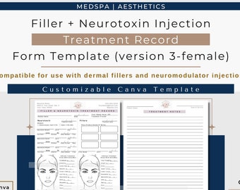 Dermal Filler Treatment Form - Etsy