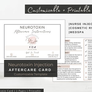 Botox Neurotoxin Aftercare Card Printable Post Botox Care - Etsy