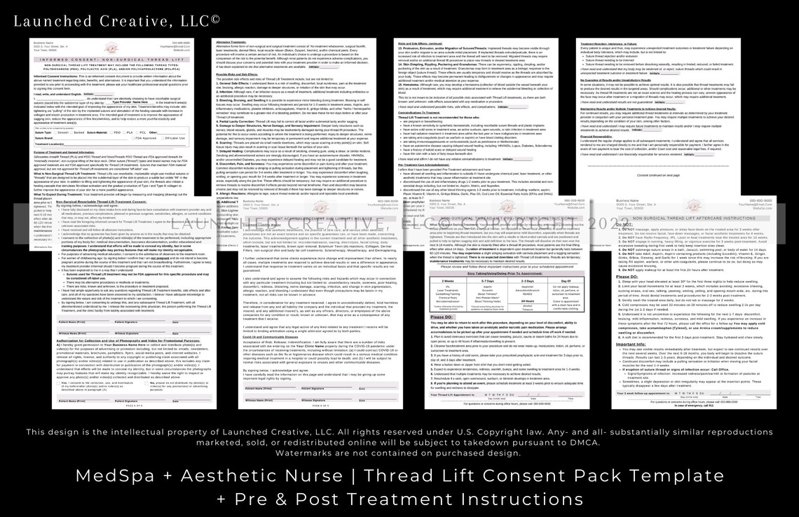 Thread Lift Consent Form Template | PDO Thread Lift Silhouette ...
