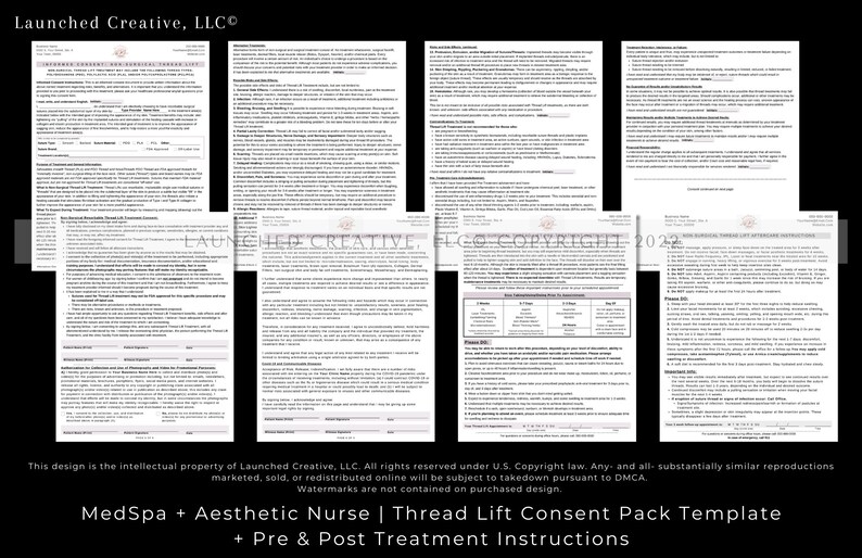 Thread Lift Consent Form Template PDO Thread Lift Silhouette Instalift ...