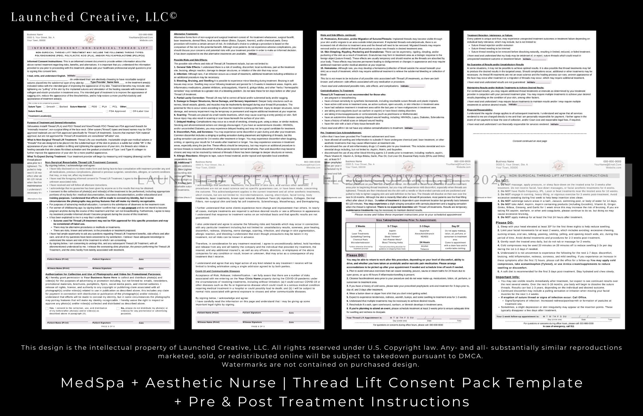 Thread Lift Consent Form Template PDO Thread Lift Silhouette Instalift ...