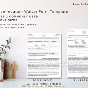 Hormone Replacement Therapy Mammogram Waiver Form | HRT Pellet Waiver ...