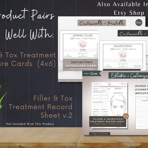 Filler Neurotoxin Injection Treatment Record Form Template | Aesthetic ...